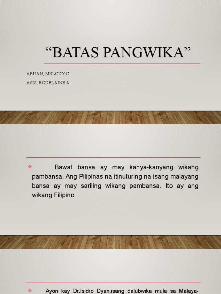 Batas Pangwika | PDF Batas Pangwika | PDF