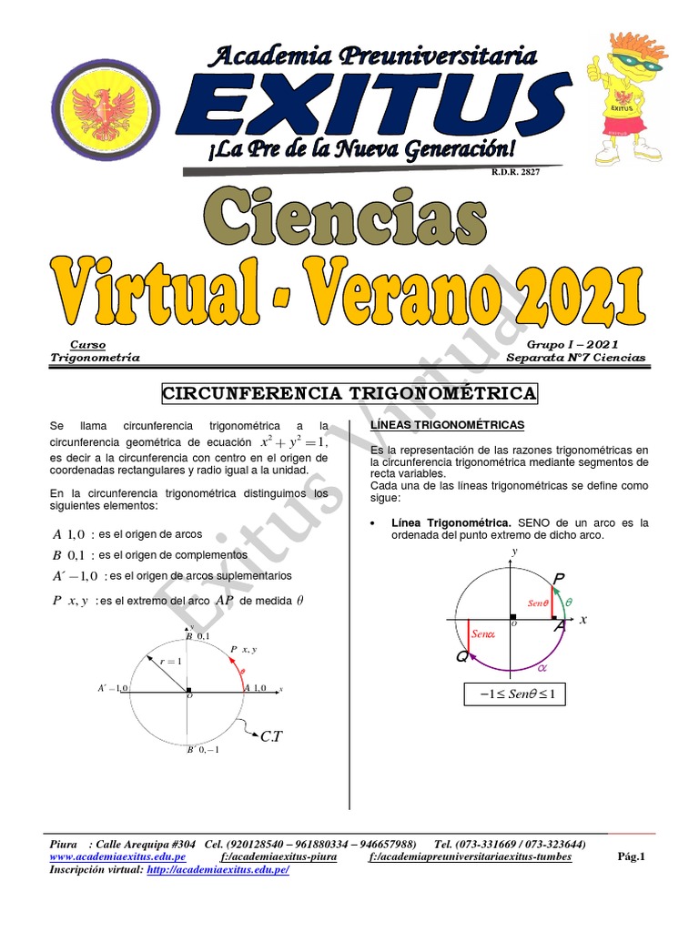 Trigonometría 7-C-3 | PDF | Trigonometría | Combinatoria