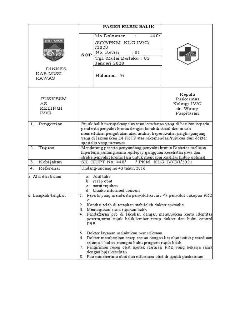 Rujuk Balik untuk Pasien Penyakit Kronis | PDF