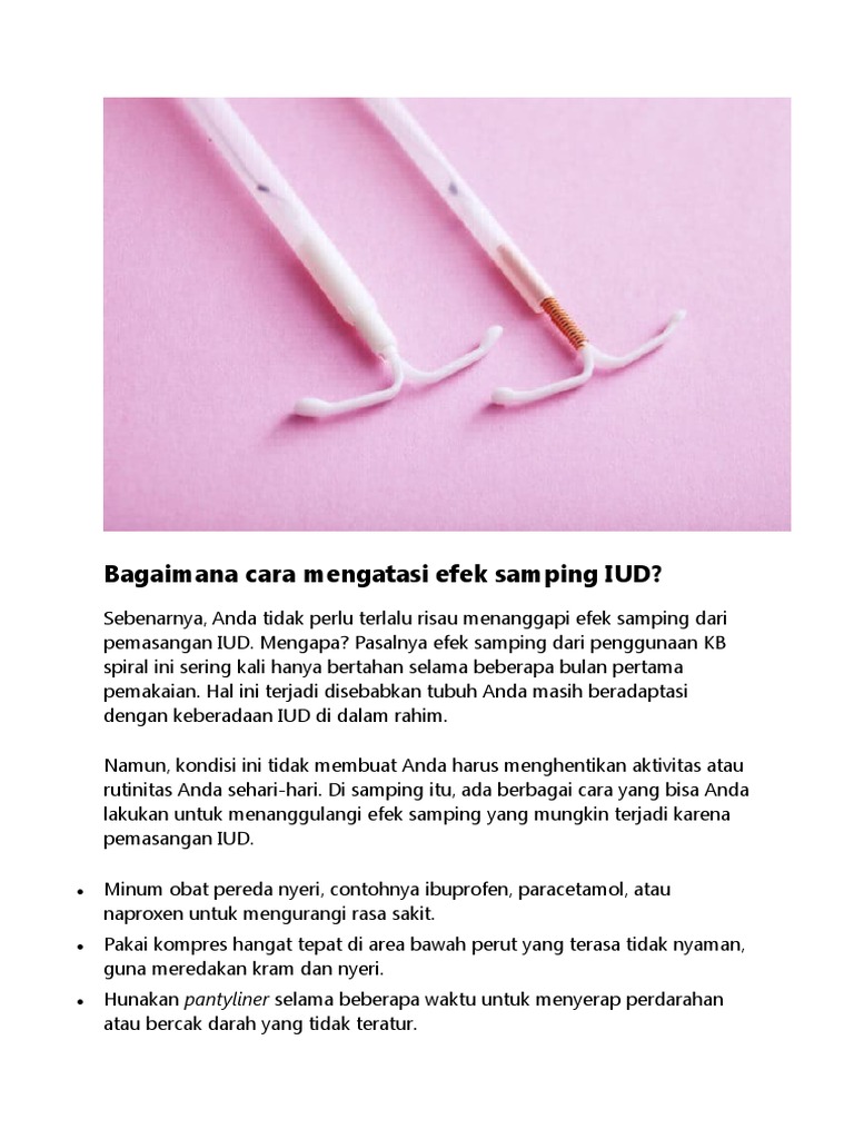 Cara Mengatasi Efek Samping KB Iud | PDF