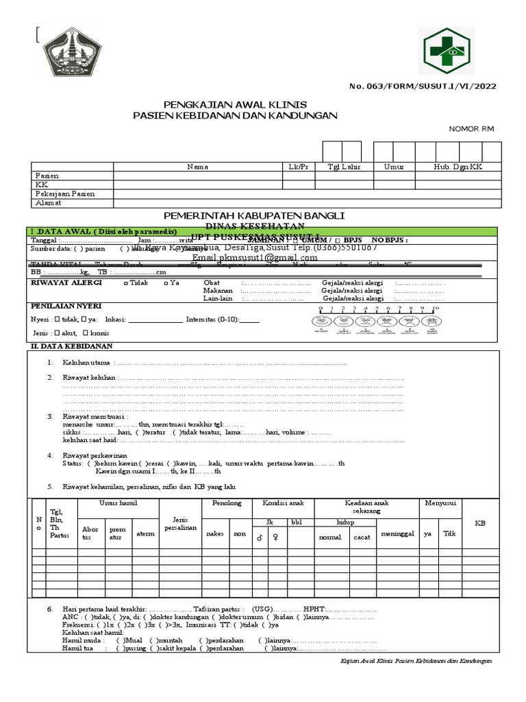 FORM-ULP Susut I Kajian Kebidanan Dan Kandungan | PDF