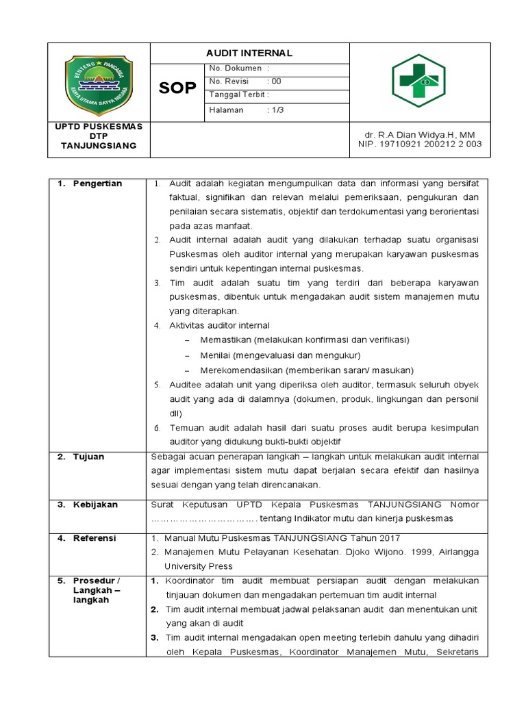3.1.4.2 Sop Audit Internal | PDF