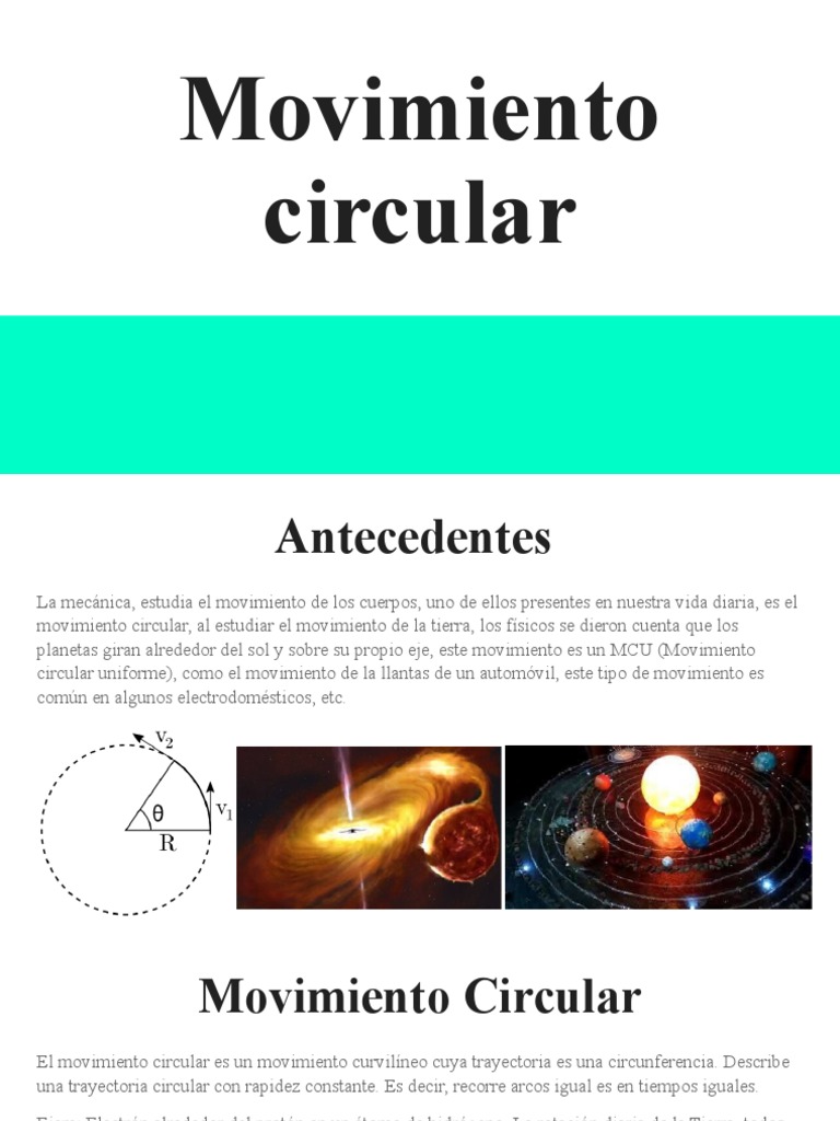 Movimiento Circular | PDF | Velocidad | Mecánica