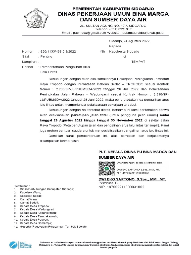 Surat Edaran Dan Peta | PDF