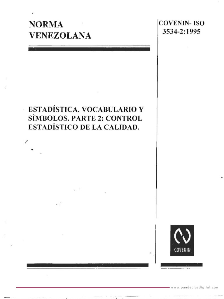 Covenin 3534-2-95 | PDF | Muestreo (Estadísticas) | Estadísticas