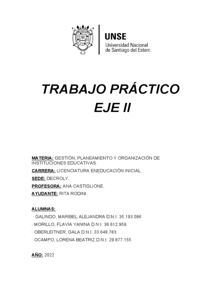 Trabajo Práctico Eje Ii | PDF | Aprendizaje | Método de enseñanza