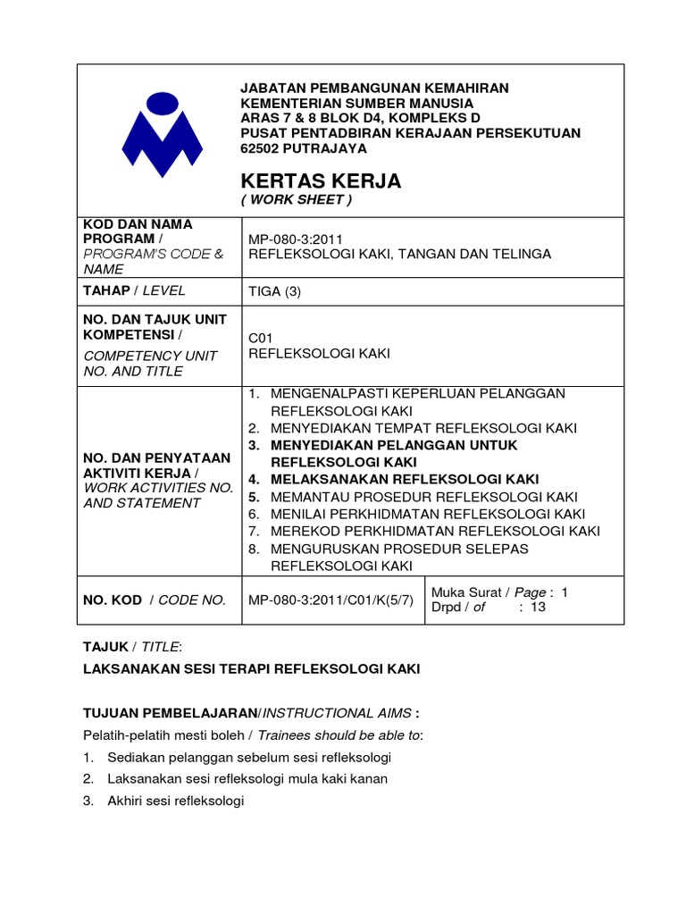 Kertas Kerja: Program'S Code & Name | PDF