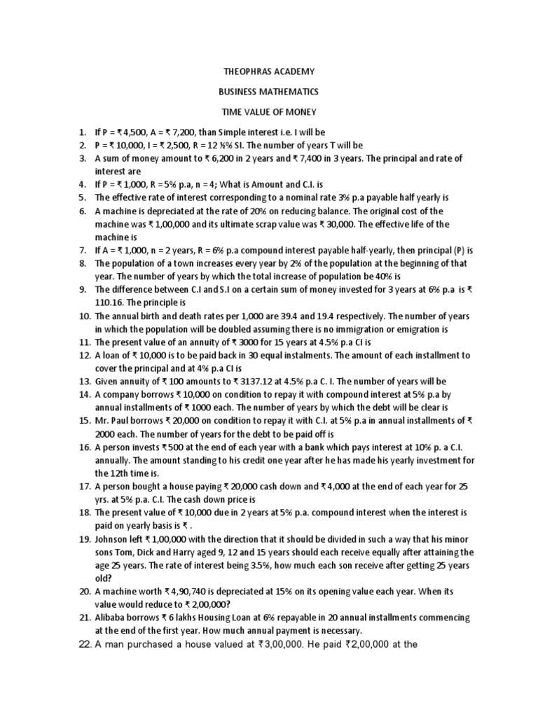 Time Value of Money | PDF | Interest | Present Value