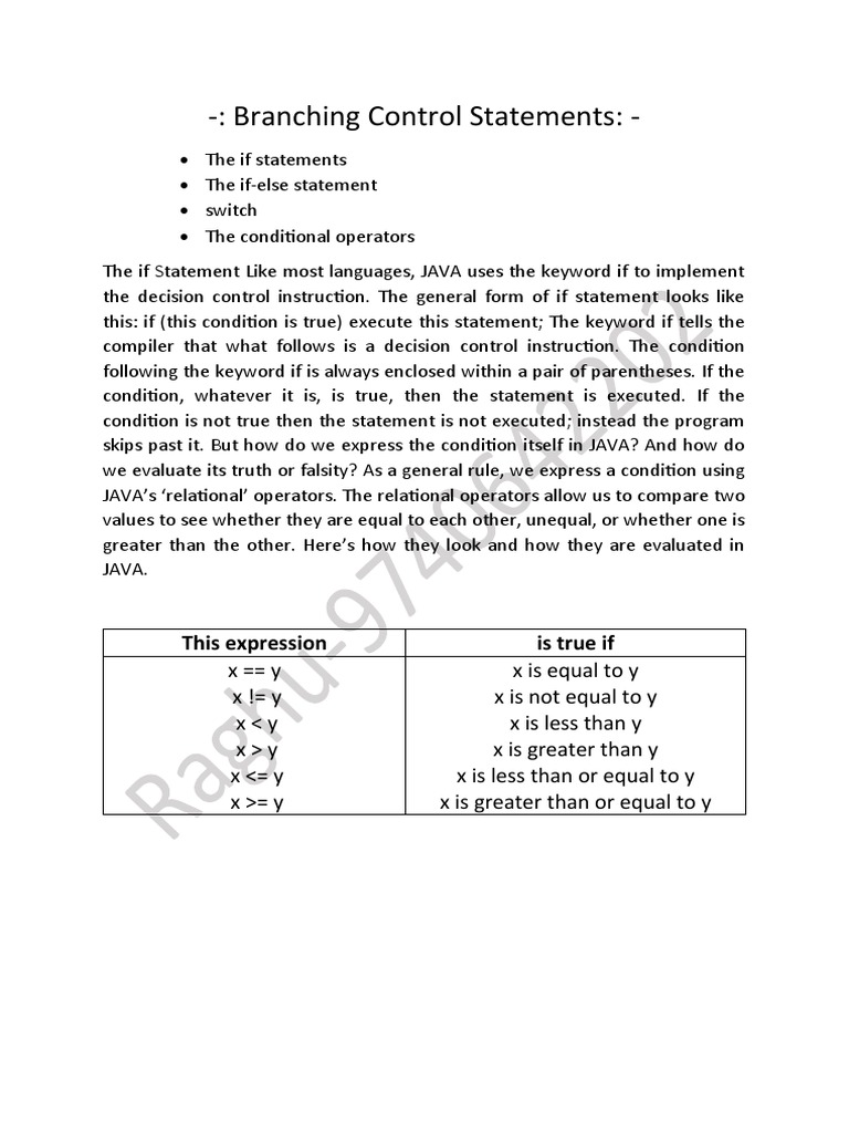 Branching Control Statements | PDF | Computer Programming | Software Engineering