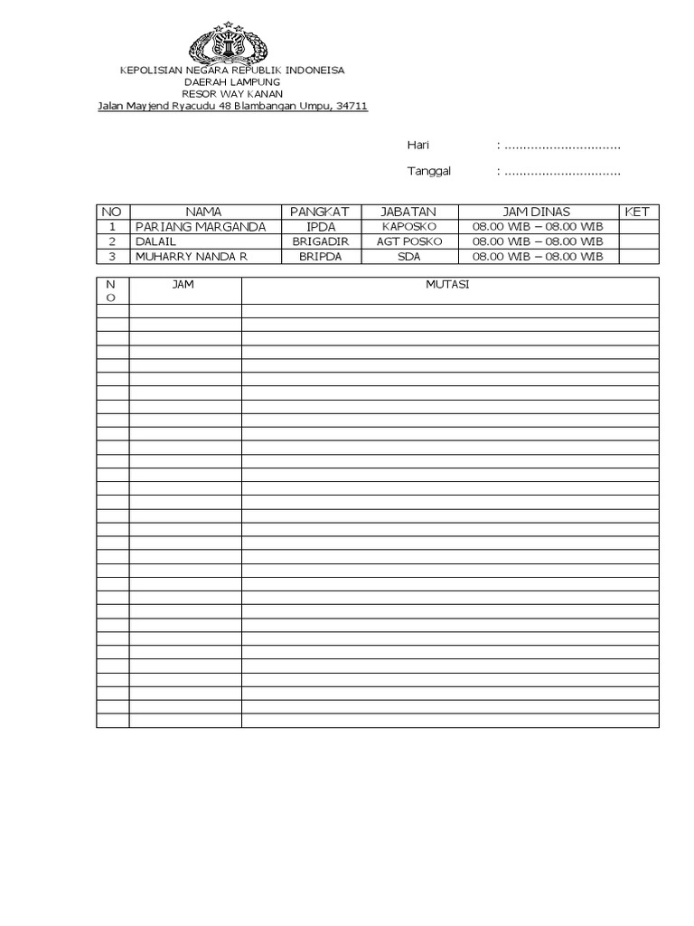 Buku Mutasi Polri | PDF
