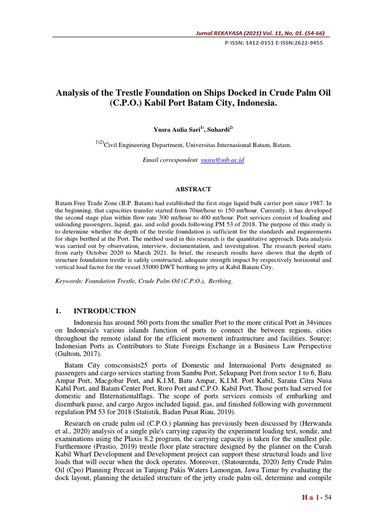 Perencanaan Jetty CPO | PDF | Tonnage | Deep Foundation