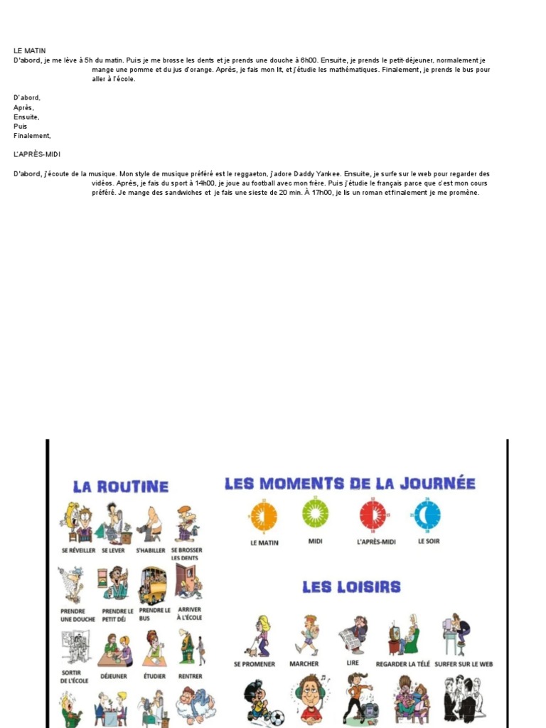 Ma Routine Quotidienne Détaillée | PDF