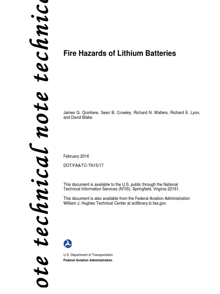 Fire Hazards of Lithium Batteries | PDF | Lithium Ion Battery ...