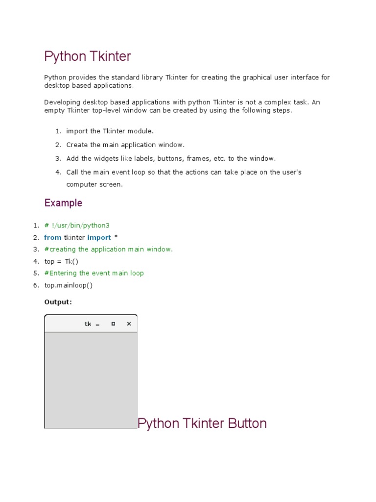 Python Tkinter Gui | Download Free PDF | Button (Computing) | Window (Computing)