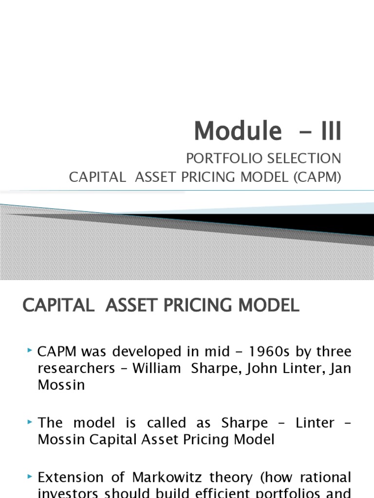 Capm | PDF | Modern Portfolio Theory | Capital Asset Pricing Model