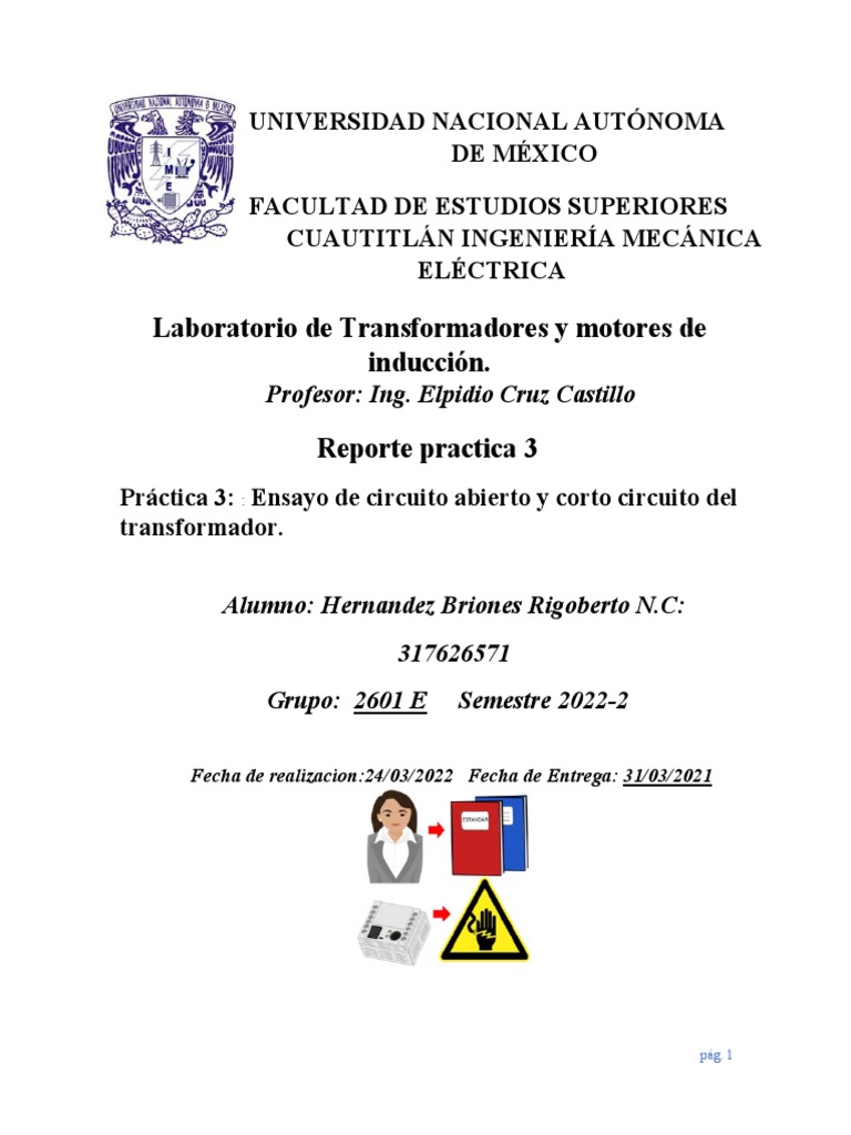 Reporte Practica 3 Transformadores | PDF | Transformador | Ingenieria Eléctrica