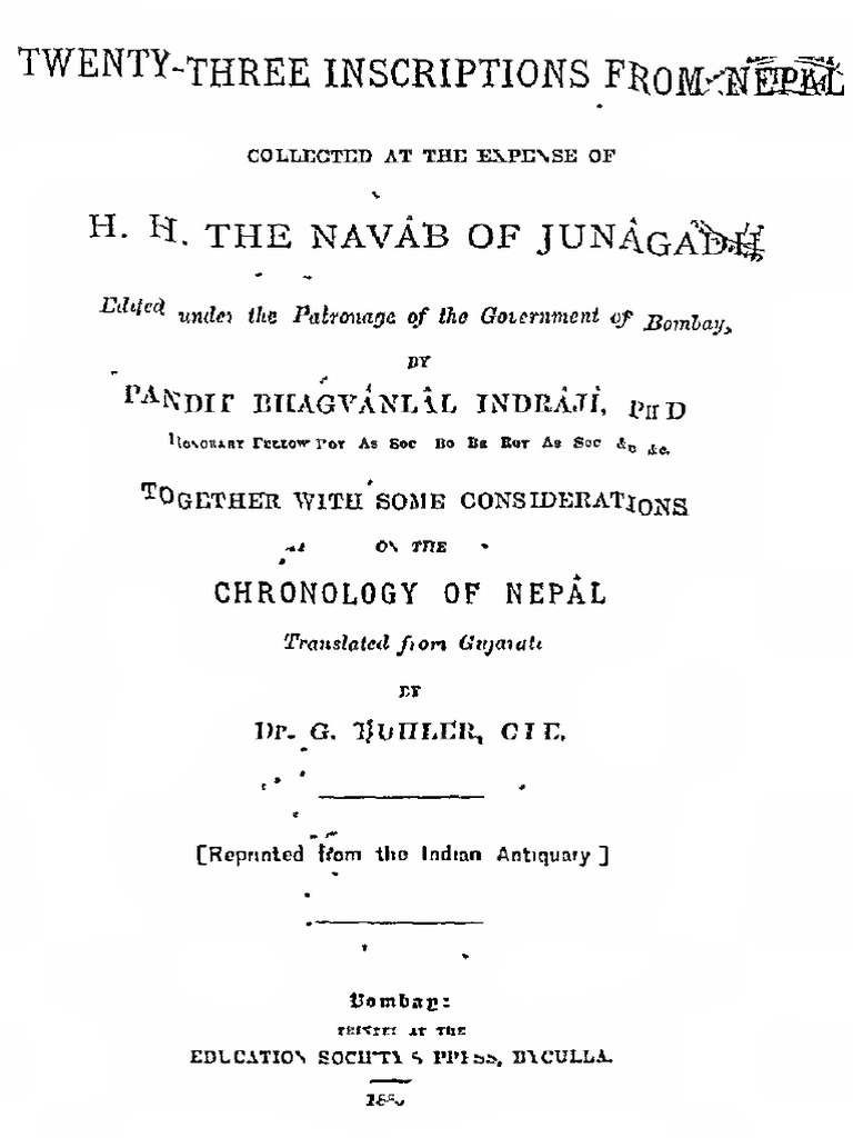 Twenty Three Inscriptions From Nepal - Text | PDF