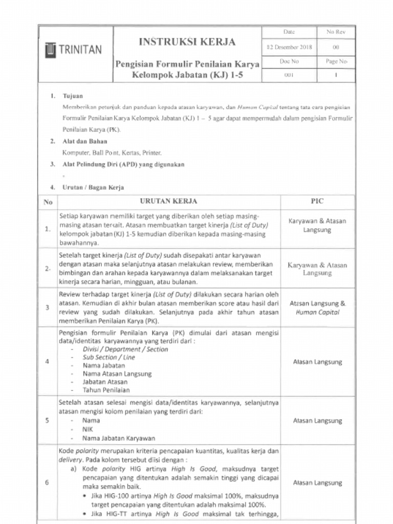 IK Pengisian Form PK KJ 1-5 | PDF