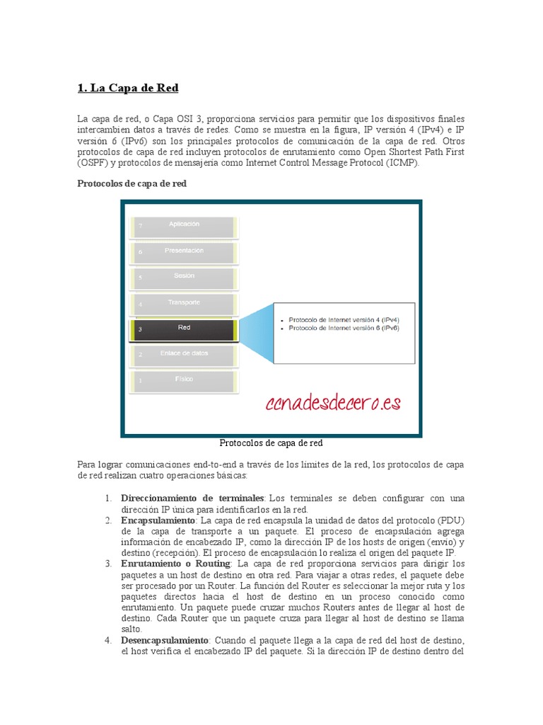 Protocolos de Capa de Red | Descargar gratis PDF | Enrutador (Computación) | Protocolos de internet