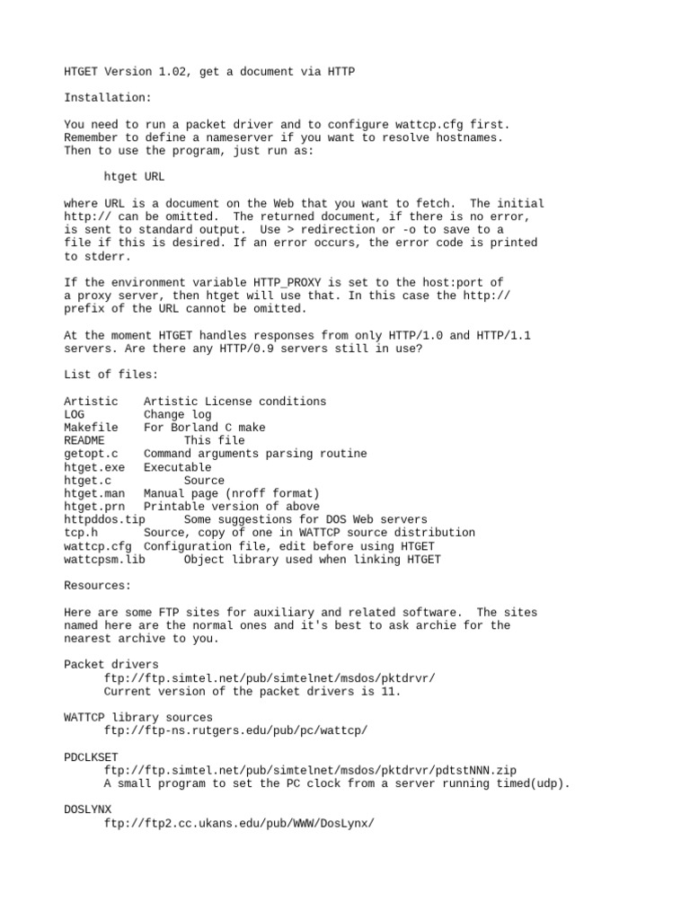 HTGET | PDF | Hypertext Transfer Protocol | Networking