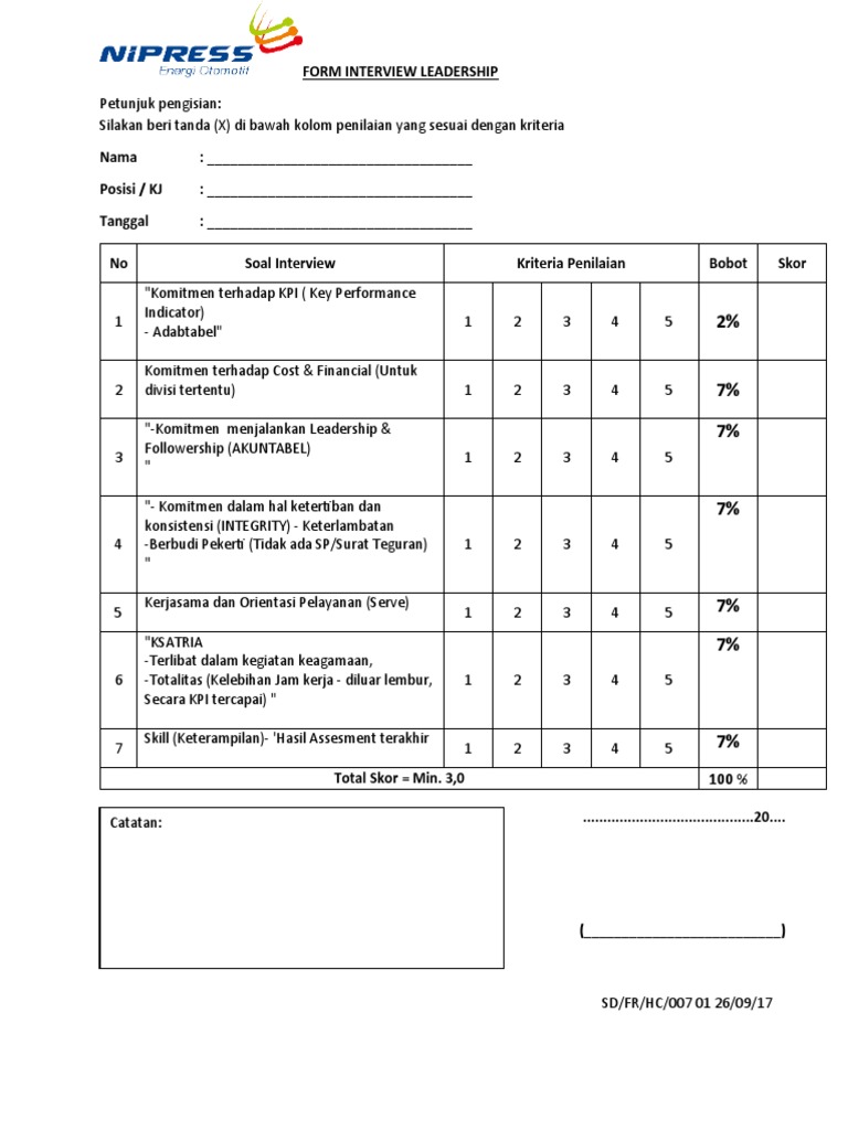 .HC.007 (01) Form Interview New | PDF