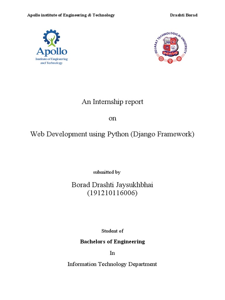 Internship Report | PDF | Json | World Wide Web