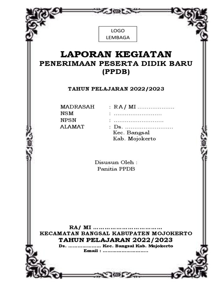 Laporan PPDB 2022/2023 RA/MI | PDF | Karier & Perkembangan