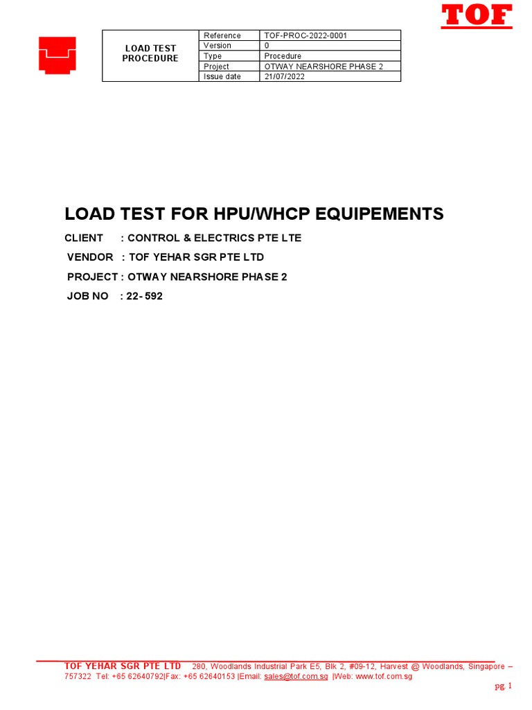 Load Test Procedure - 02.09.2022 | PDF | Nondestructive Testing ...