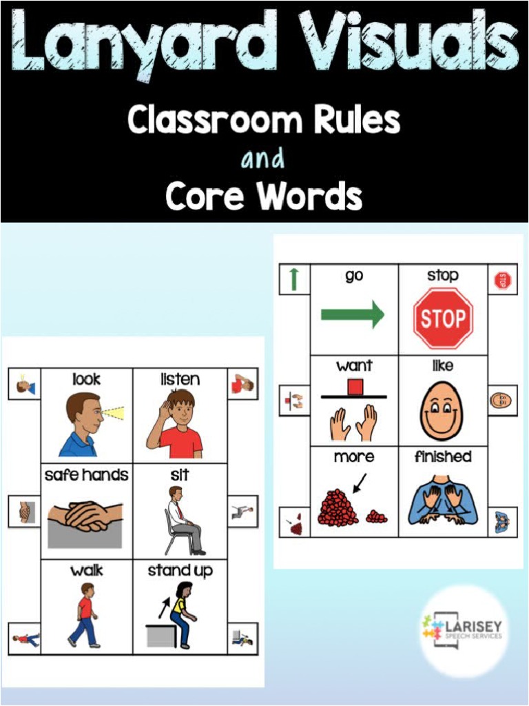 LanyardVisualsEDITABLEclassroomrulesroutinescorewords 1 | PDF