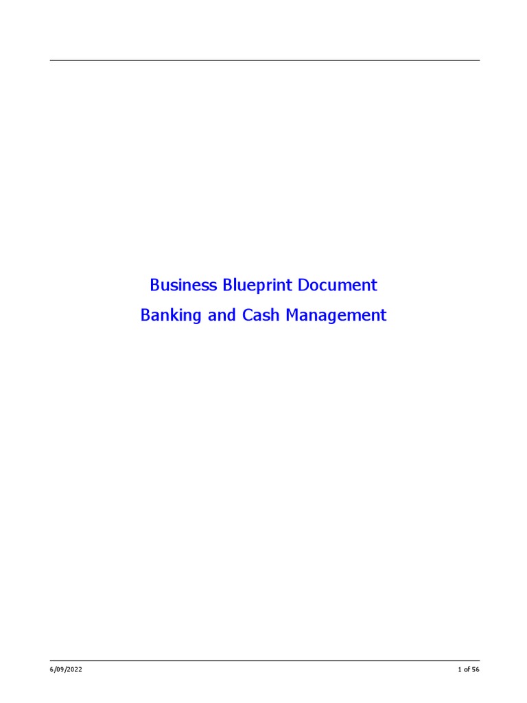 Banking and Cash Management Blueprint | PDF | Payments | Cheque