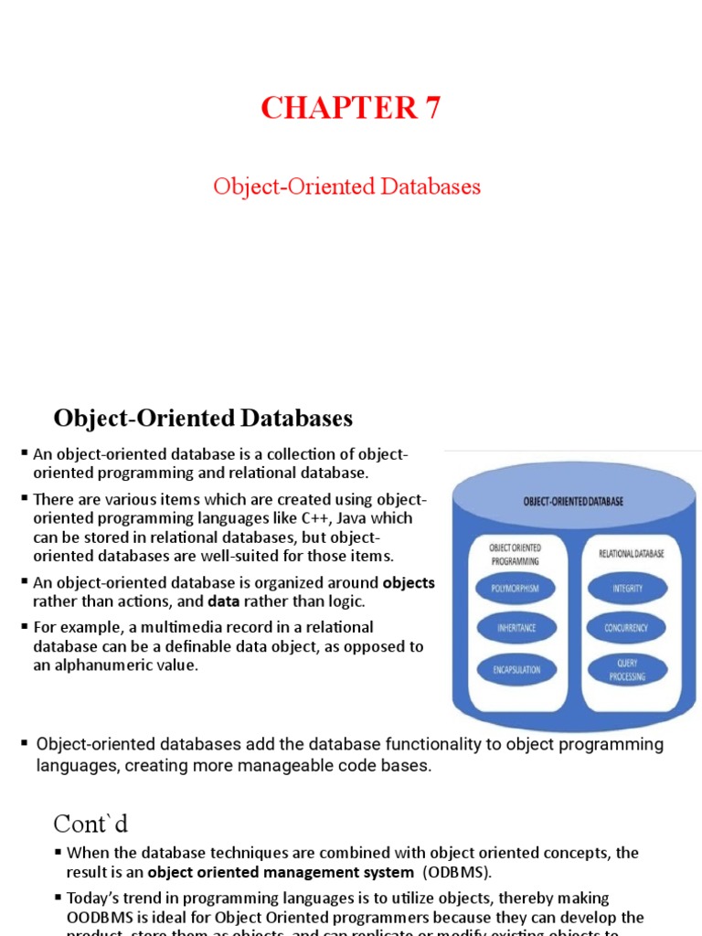 ADB - CH - 7 Object Oriented Databse | PDF | Class (Computer Programming) | Databases