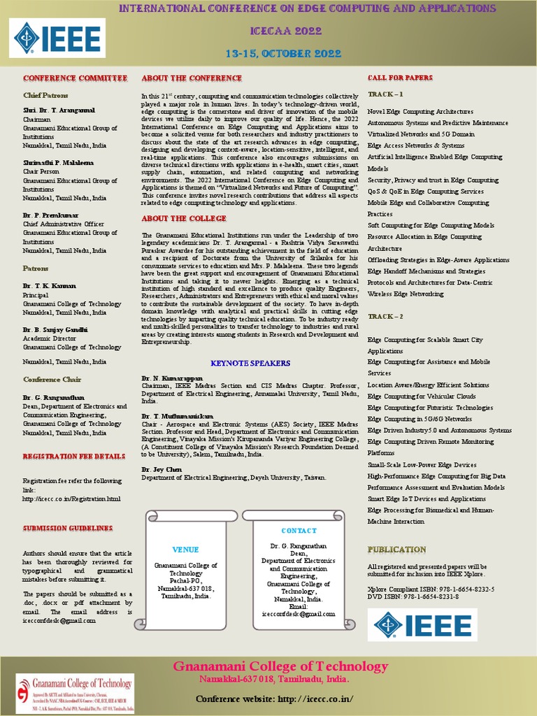 ICECAA 2022 Brochure | PDF | Computing | Computer Science