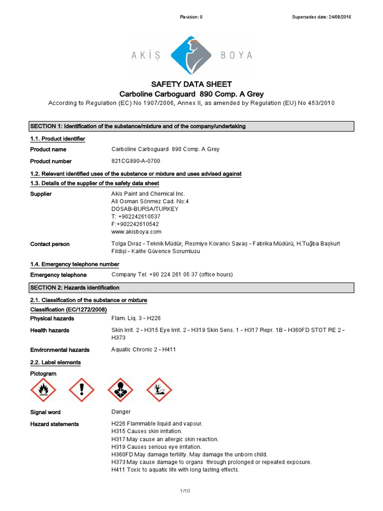 Comp. A GR | Download Free PDF | Toxicity | Personal Protective Equipment