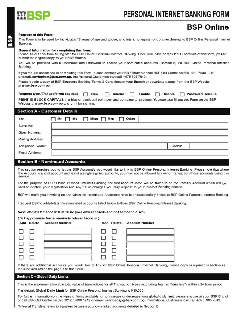 Personal Internet Banking Application Form - Rev 121021 | PDF | Online Banking | Banks & Banking