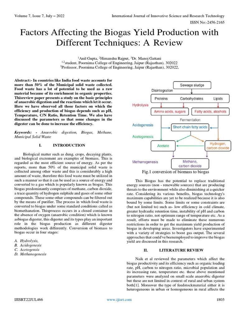 Factors Influencing Biogas Production | PDF | Anaerobic Digestion | Biogas