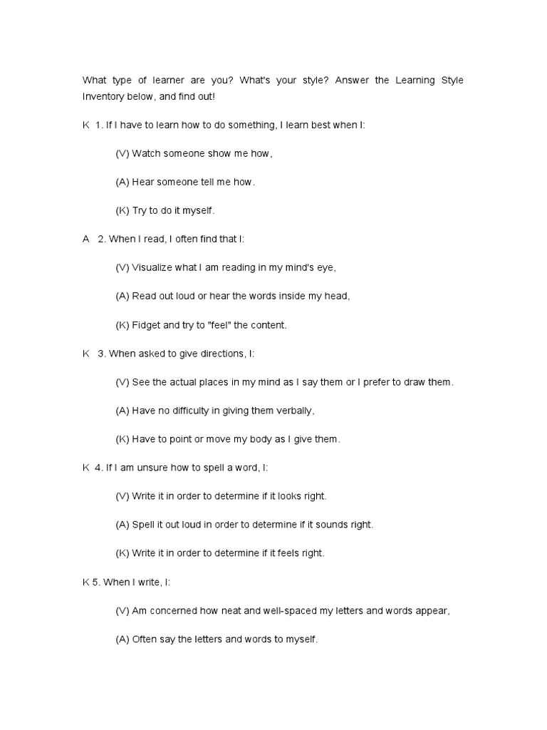 Module 7 | PDF | Learning | Learning Styles