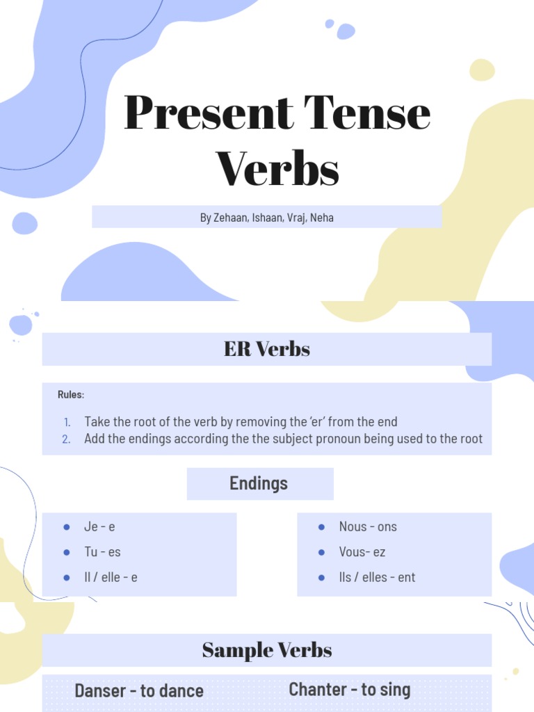 Conjugaison des verbes au présent | PDF