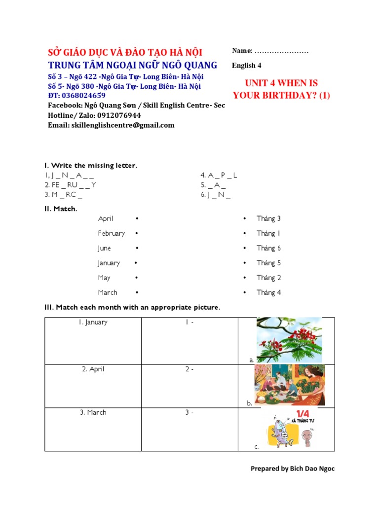 Unit 4 When Is Your Birthday (1) + | PDF | Observances | Traditions