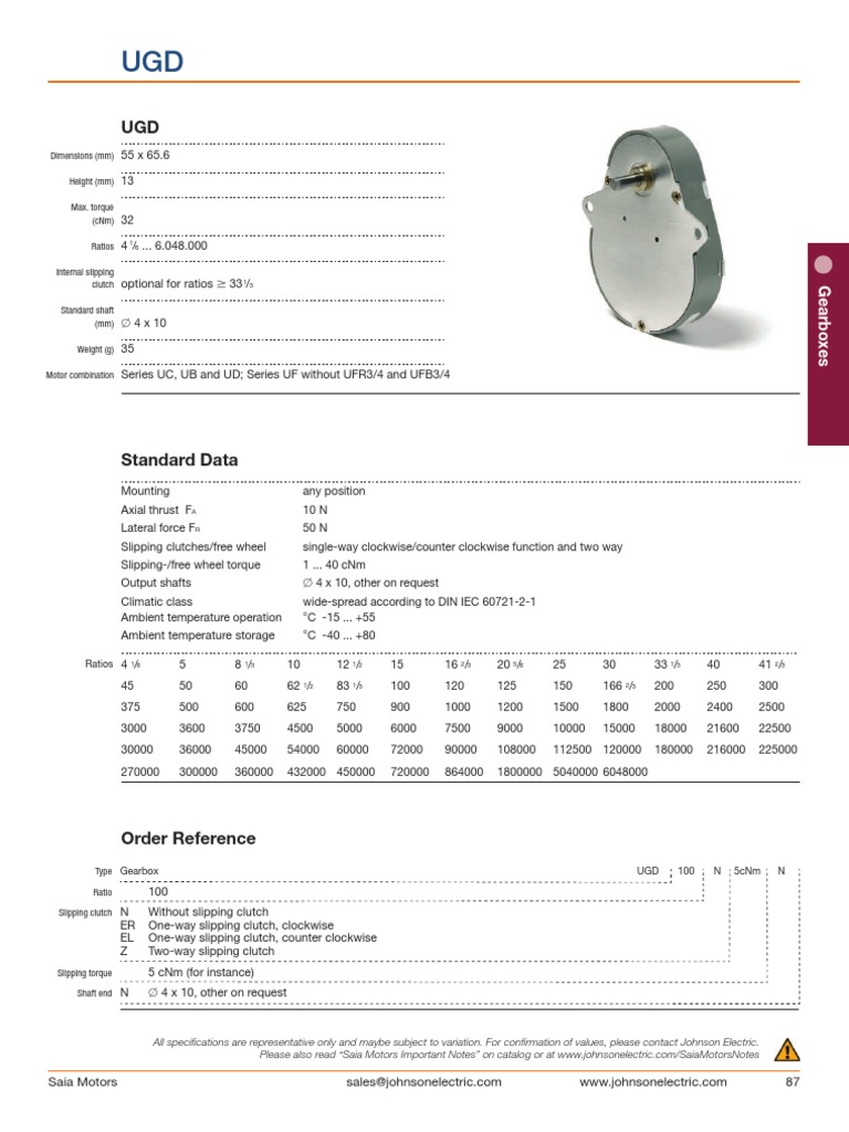 UGD-gearbox Datasheet | PDF | Clutch | Mechanical Engineering