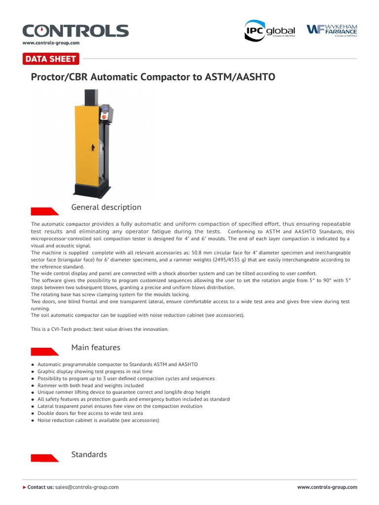 brochure - Proctor_CBR Automatic Compactor to ASTM_AASHTO | PDF ...