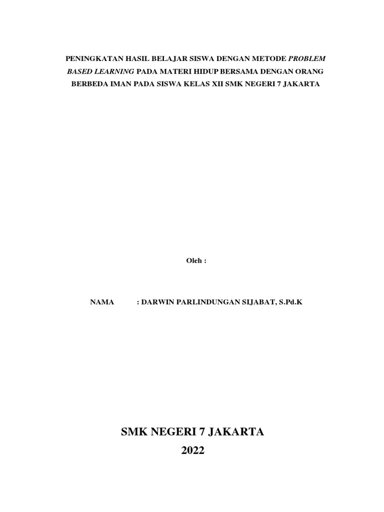 Proposal PTK Pak Darwin | PDF