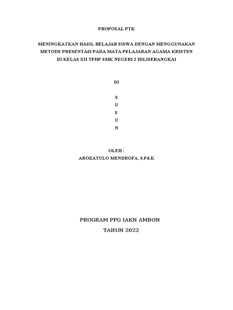 Proposal Pak Mendrofa | PDF