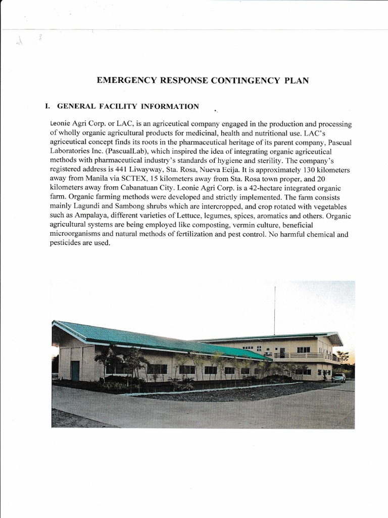 Emergency Response and Contingency Plan | PDF | Emergency | Personal Protective Equipment