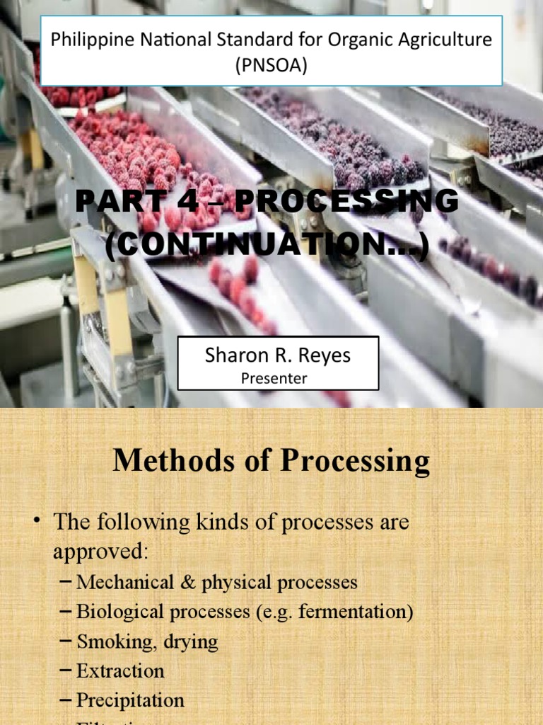 PNS for Organic Agriculture Processing | PDF | Filtration | Disinfectant