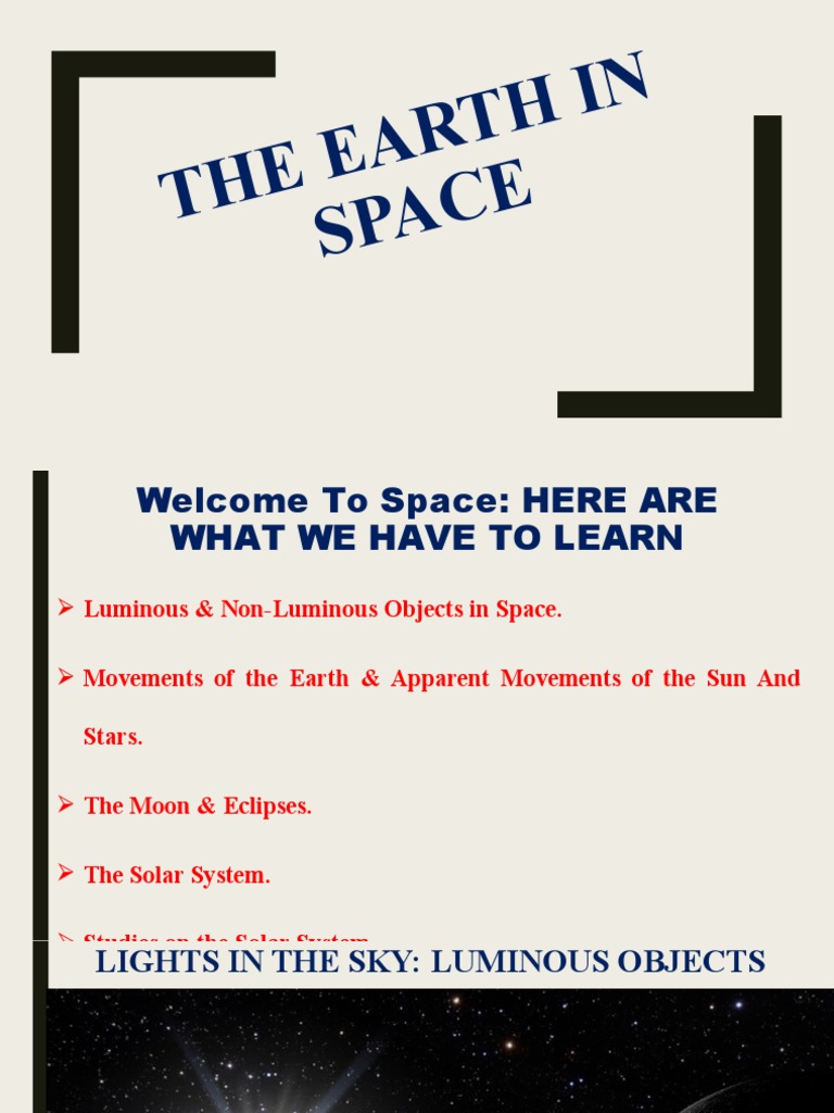 The Earth in Space | PDF