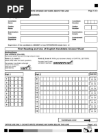 A2 Key For Schools Reading Sample Answer Sheet | PDF