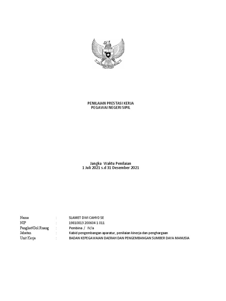 SKP Baru Administrasi Pak Cahyo 2022 | PDF