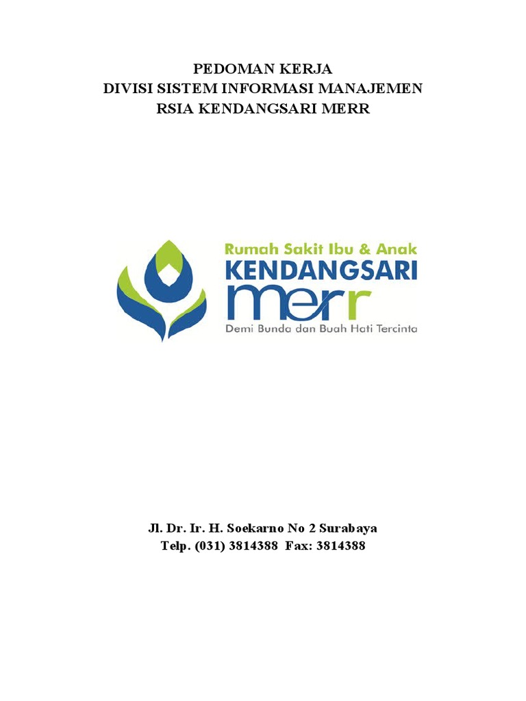FORMAT SK PEDOMAN PELAYANAN UNIT KERJA SIMRS-v1 | PDF