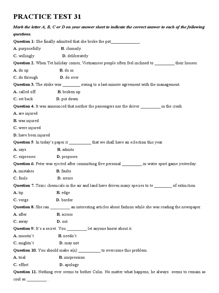 Practice Test 31 | PDF | Plate Tectonics | Earthquakes