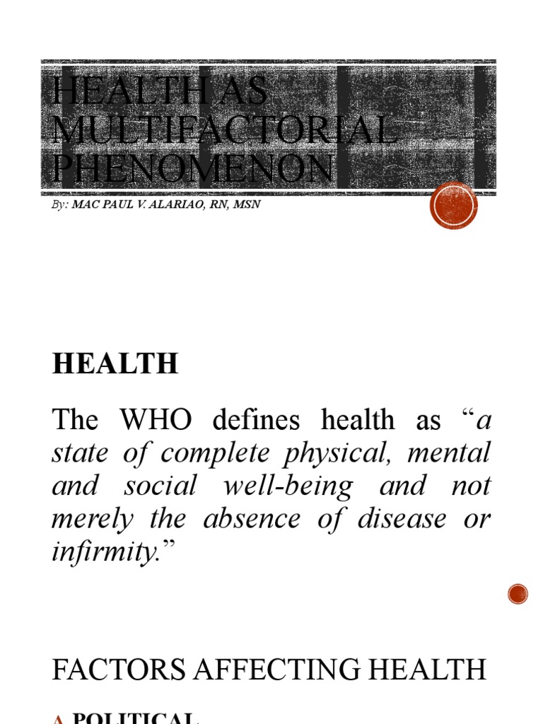 Health As Multifactorial Phenomenon | PDF | Politics | Science ...